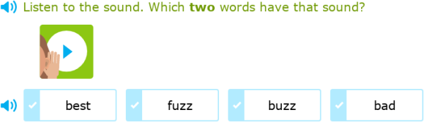 IXL - Which two words have the same ending? (Reception English practice)