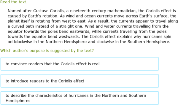 IXL - Identify the author's purpose (Grade 8 English practice)