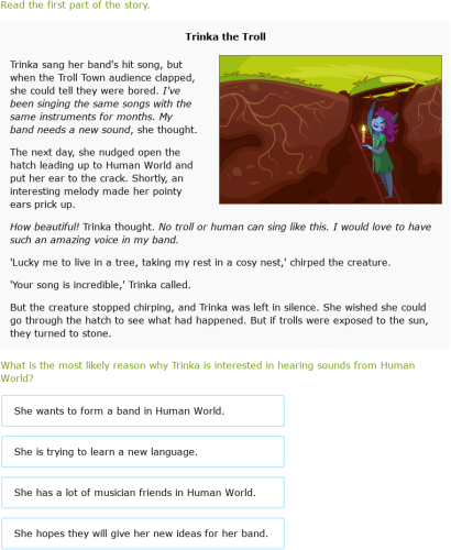 IXL - Read fantasy with illustrations (Grade 5 English practice)