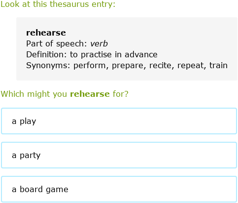IXL - Use thesaurus entries (Grade 7 English practice)