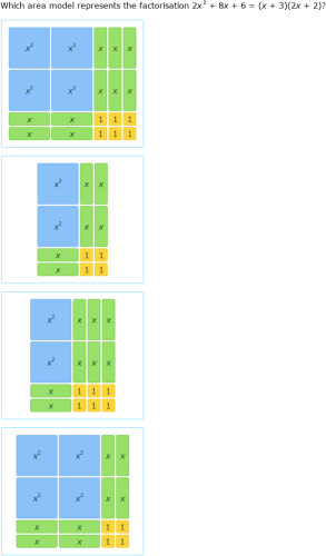 IXL - Factorise quadratics using algebra tiles (Grade 9 maths practice)
