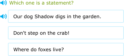 IXL - Identify statements (Grade 1 English practice)