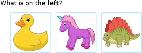 IXL - Left, middle and right (Reception maths practice)