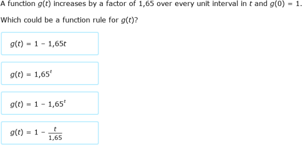 IXL - Identify linear and exponential functions (Grade 11 maths practice)