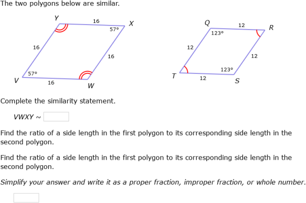 IXL - Similarity statements (Grade 12 maths practice)