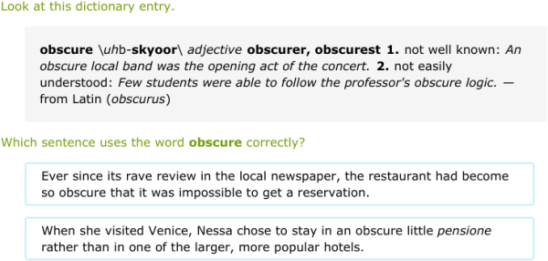 IXL - Use dictionary entries to determine correct usage (Grade 9 ...