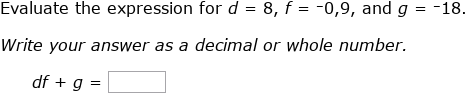 IXL - Evaluate variable expressions involving rational numbers (Grade 9 maths practice)