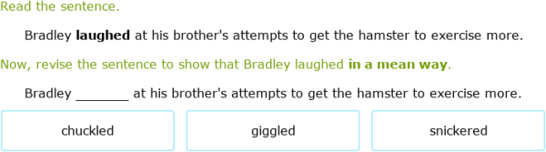 IXL - Revise the sentence using a stronger verb (Grade 5 English practice)