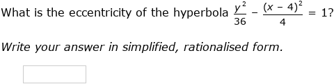 IXL - Find the eccentricity of a hyperbola (Grade 12 maths practice)
