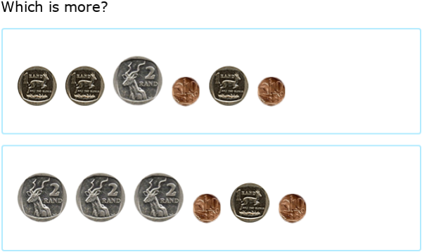 IXL - Compare money amounts (Grade 1 maths practice)
