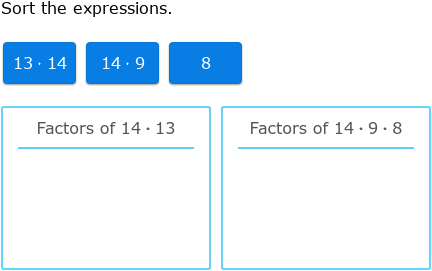 IXL - Sort factors of expressions (Grade 8 maths practice)