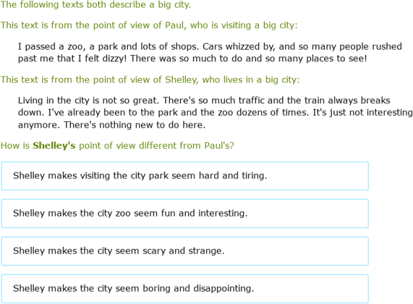 IXL - Distinguish points of view (Grade 3 English practice)