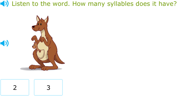 IXL - How many syllables does the word have? (Reception English practice)