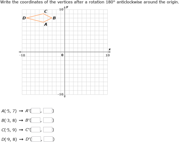 IXL - Rotations: find the coordinates (Grade 6 maths practice)