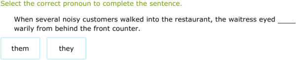 IXL - Choose between subject and object pronouns (Grade 6 English practice)