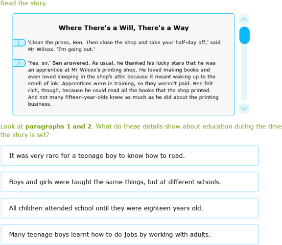 IXL - Read historical fiction (Grade 4 English practice)