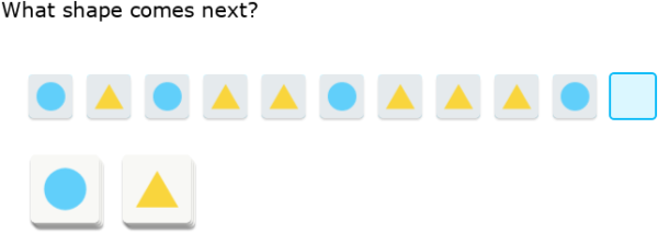 IXL - Find the next shape in a growing pattern (Reception maths practice)