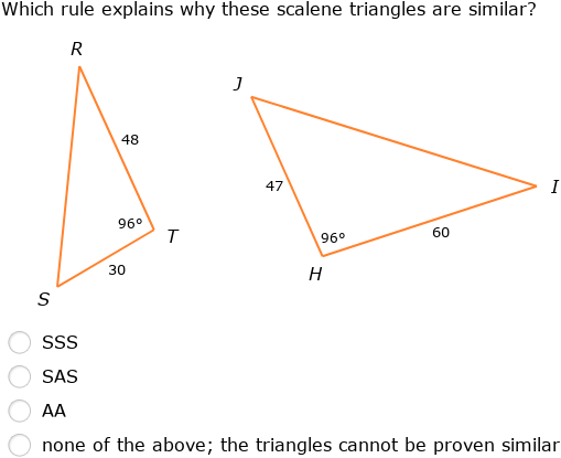 IXL - Similarity rules for triangles (Grade 10 maths practice)