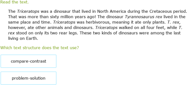IXL - Identify text structures (Grade 3 English practice)