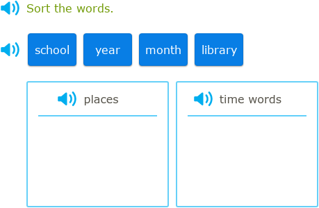 IXL - Sort words into categories (Grade 2 English practice)