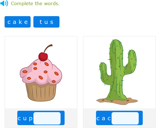IXL - Complete the two-syllable words (Grade 2 English practice)