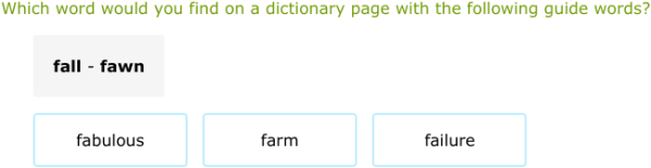 IXL - Use guide words (Grade 3 English practice)