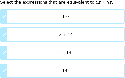 IXL - Identify equivalent expressions (Grade 6 maths practice)