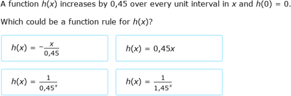 IXL - Identify linear and exponential functions (Grade 12 maths practice)