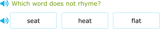 IXL - Which word does not rhyme? (Grade 1 English practice)