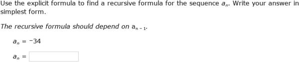IXL - Convert an explicit formula to a recursive formula (Grade 12 ...