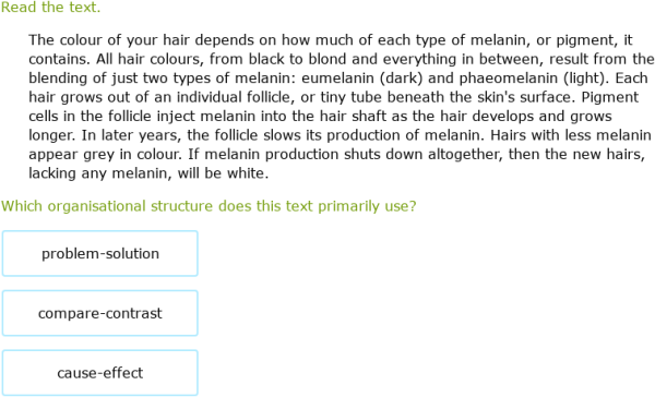 IXL - Identify text structures (Grade 8 English practice)