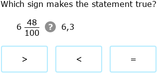 IXL - Compare decimals and fractions (Grade 6 maths practice)
