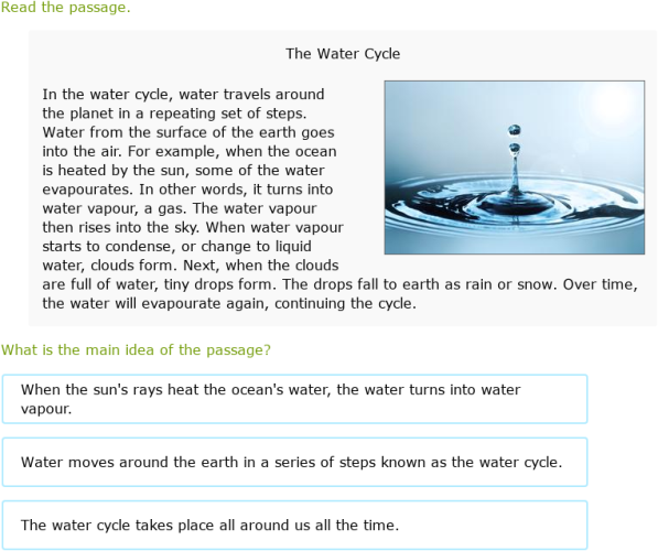 IXL - Determine the main idea of a passage (Grade 4 English practice)
