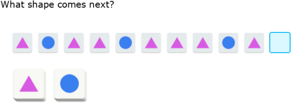 IXL - Find the next shape in a growing pattern (Grade 1 maths practice)