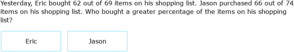 IXL - Compare fractions: word problems (Grade 7 maths practice)