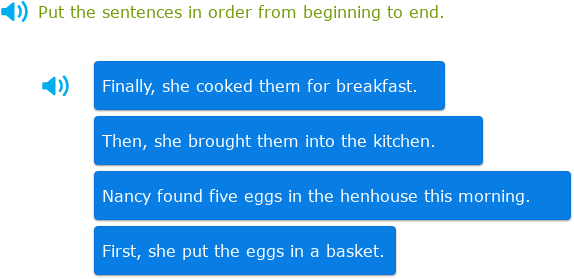 IXL - Put the sentences in order (Grade 2 English practice)