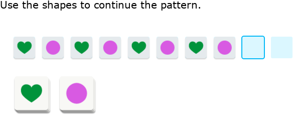 IXL - Complete a pattern (Reception maths practice)