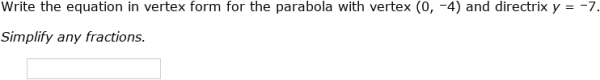 IXL - Write equations of parabolas in vertex form (Grade 12 maths practice)