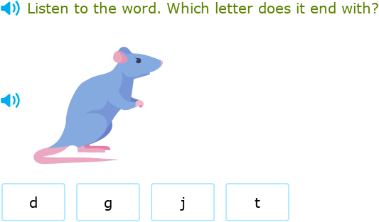 IXL - Which letter does the word end with? (Reception English practice)