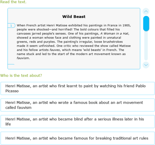 IXL - Read about famous people (Grade 5 English practice)