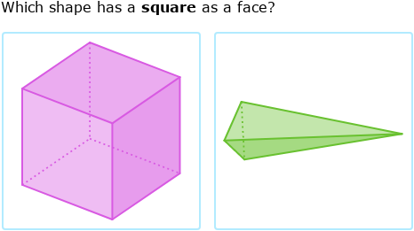 IXL - Identify faces of three-dimensional shapes (Grade 3 maths practice)