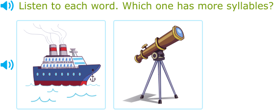 IXL - Which word has more syllables? (Reception English practice)