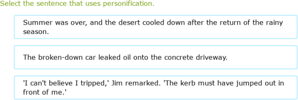 IXL - Use personification (Grade 6 English practice)
