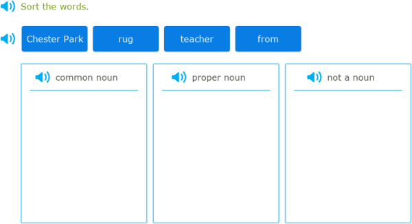 IXL - Sort common and proper nouns (Grade 2 English practice)