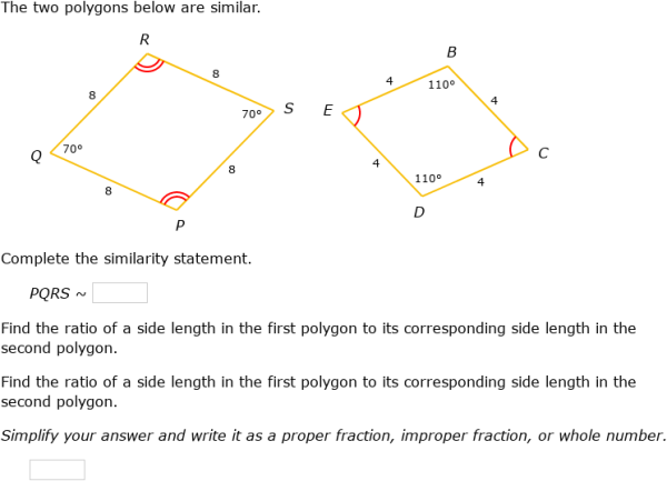 IXL - Similarity statements (Grade 10 maths practice)
