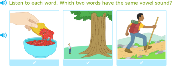 IXL - Which two words have the same vowel sound? (Reception English ...
