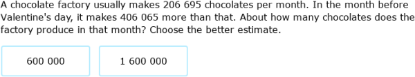 IXL - Estimate sums and differences: word problems (Grade 5 maths practice)