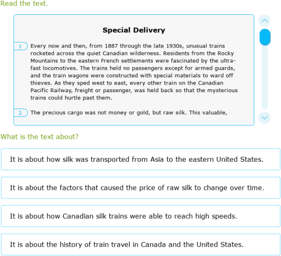 IXL - Read and understand informational passages (Grade 7 English practice)
