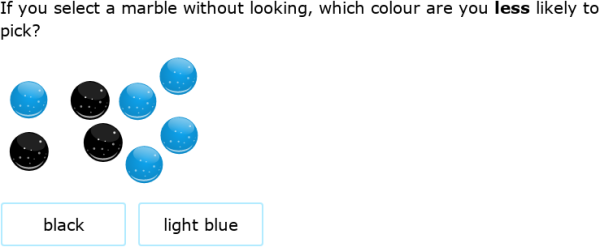 IXL - More or less likely (Reception maths practice)