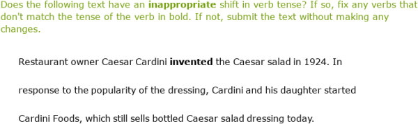IXL - Identify and correct inappropriate shifts in verb tense (Grade 8 ...